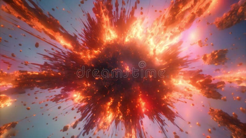 A Fiery Explosion with a Bright Light in the Center Stock Video - Video ...