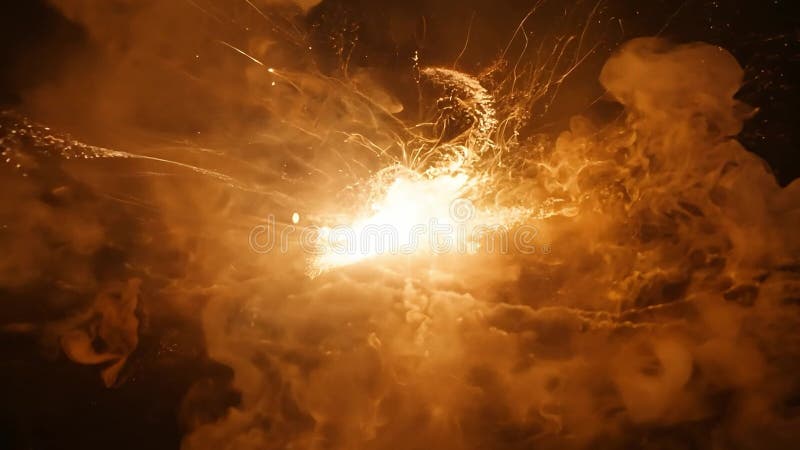 Fiery Explosion with Smoke and Debris Stock Video - Video of power ...