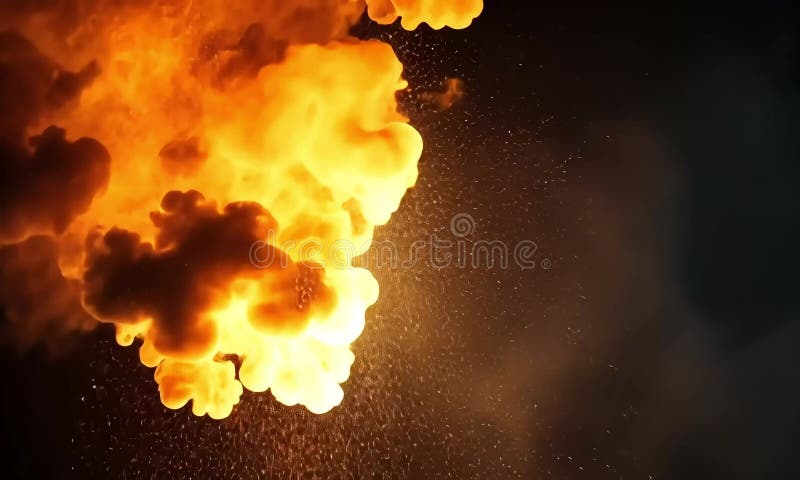 Fiery explosion cloud stock footage. Video of energy - 365953384