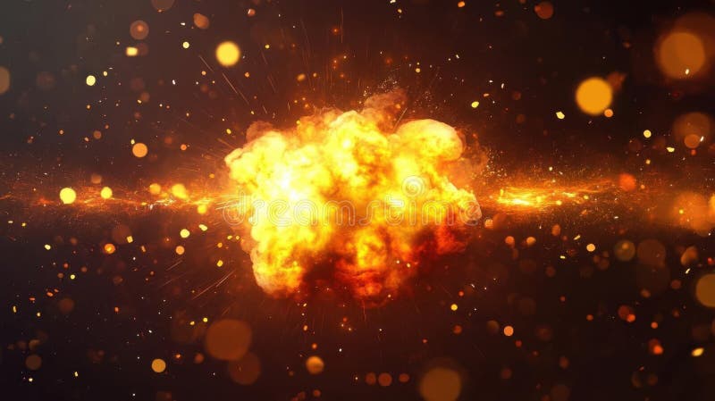 Fiery Explosion Creates Dramatic Shockwave with Intense Heat and ...