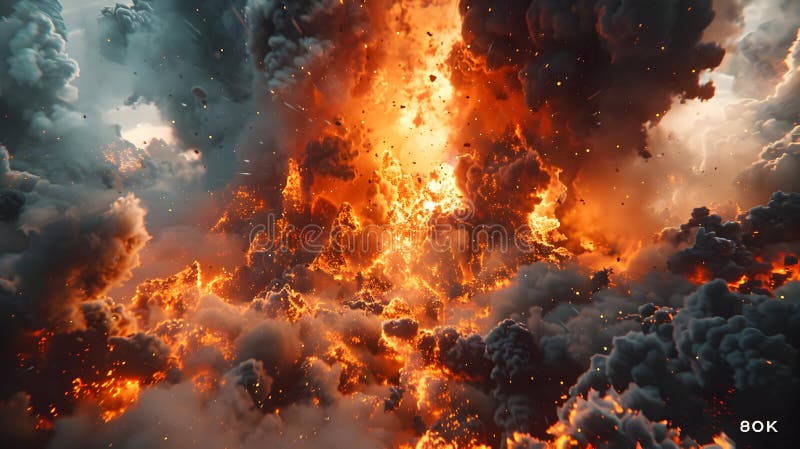 Fiery Explosion 3D Illustration Stock Illustration - Illustration of ...