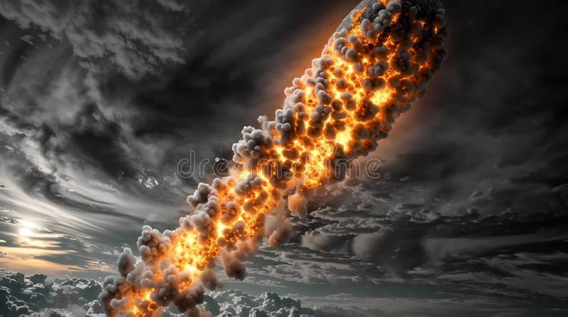 Fiery Explosion in Dark Stormy Clouds at Sunset Stock Footage - Video of fireball, atmosphere ...