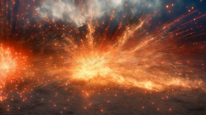 Fiery Explosion: a Digital Illustration of an Intense Explosion Stock ...