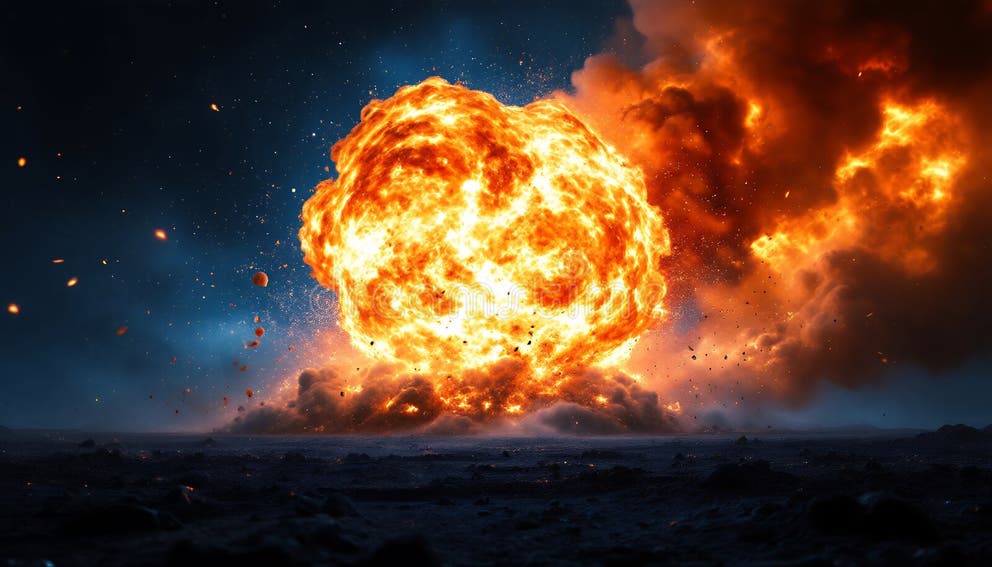 Fiery Explosion: a Dramatic Inferno Stock Illustration - Illustration ...