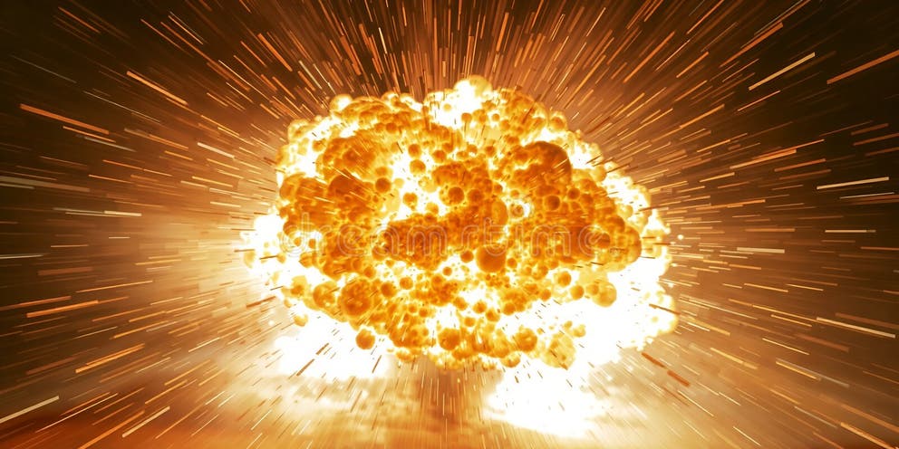 Fiery Explosion Dramatic Orange Burst Powerful Energy Dynamic Motion ...