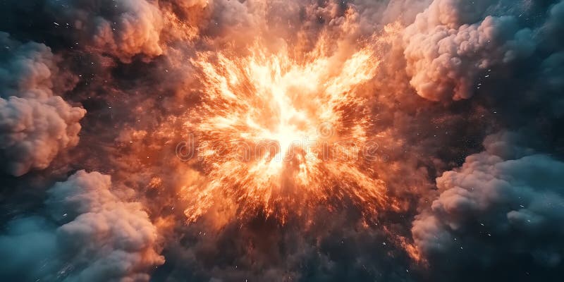 Fiery Explosion Dramatic Smoke and Fire Background Texture Stock ...