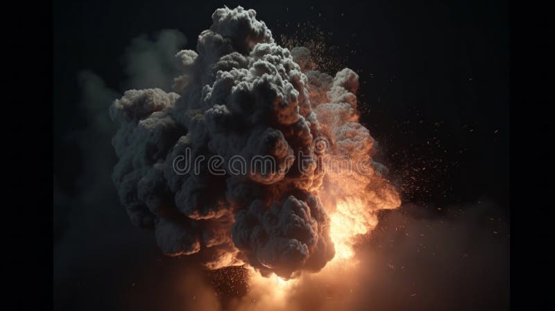 Fiery Explosion: a Dramatic Visual of Combustion and Destruction Stock ...