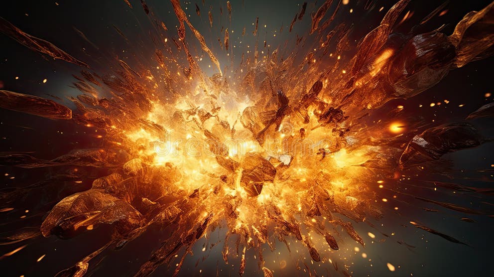 Fiery Explosion of Elemental Forces Stock Illustration - Illustration ...
