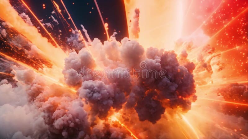 Fiery Explosion on Earth S Surface with Space View in the Background ...