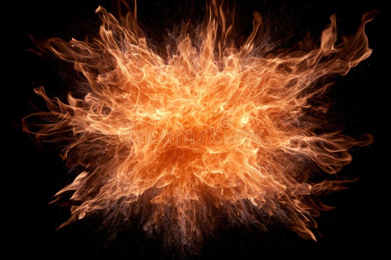 Fiery explosion of flames stock illustration. Illustration of dynamic ...