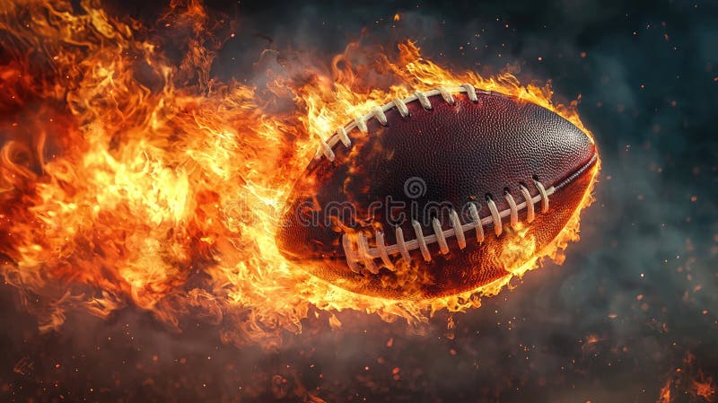 Fiery Explosion of a Football in Flames Capturing Dynamic Energy and ...