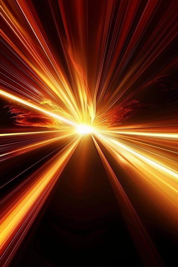 Fiery Explosion of Golden Light and Energy, Motion Blur Abstract Design ...