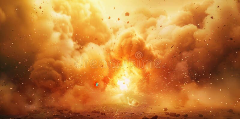 Fiery Explosion. High Detailed Explosion on a Plain Background Concept ...