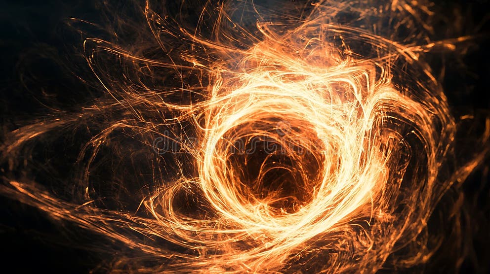 A Fiery Explosion with a Hole in the Middle Stock Photo - Image of ...