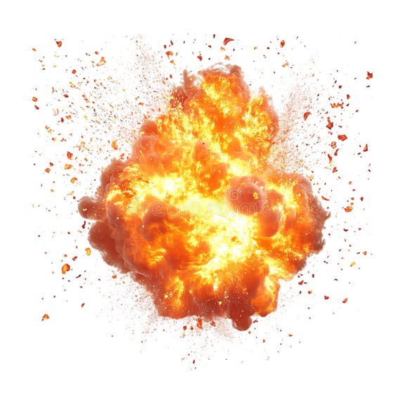 Fiery Explosion Image Fireball Blast VFX on Transparent Background ...