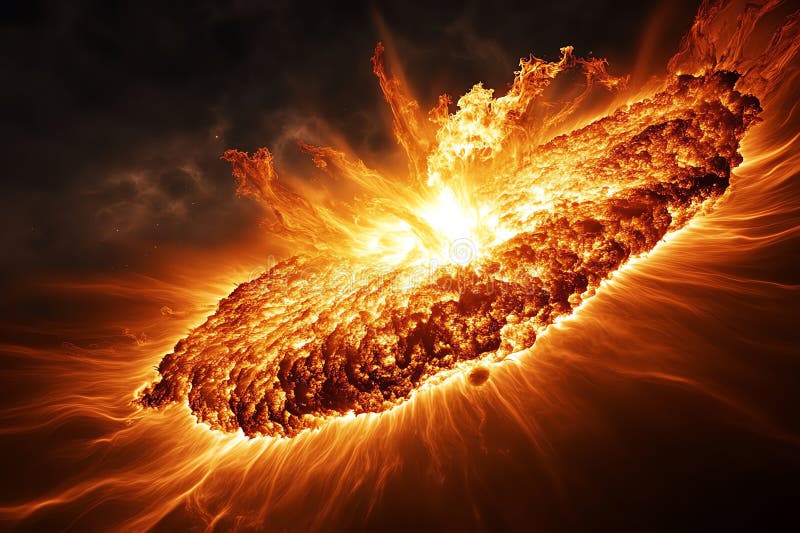 A Fiery Explosion with Intense Light and Heat, Creating a Dramatic and ...