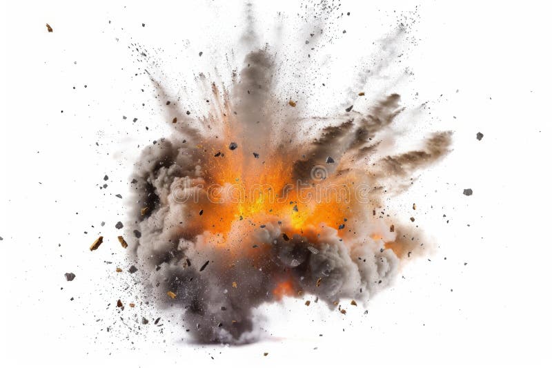 A Fiery Explosion with Intense Orange Flames and Billowing Smoke Clouds ...