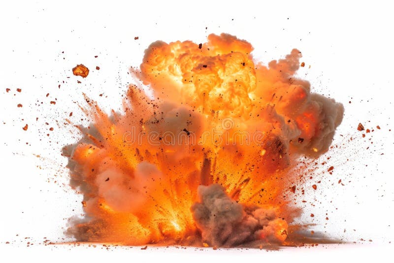 A Fiery Explosion with Intense Orange Flames and Billowing Smoke Clouds ...