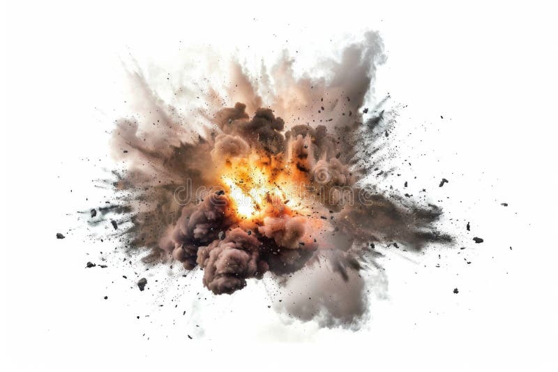 A Fiery Explosion with Intense Orange Flames and Billowing Smoke Clouds ...