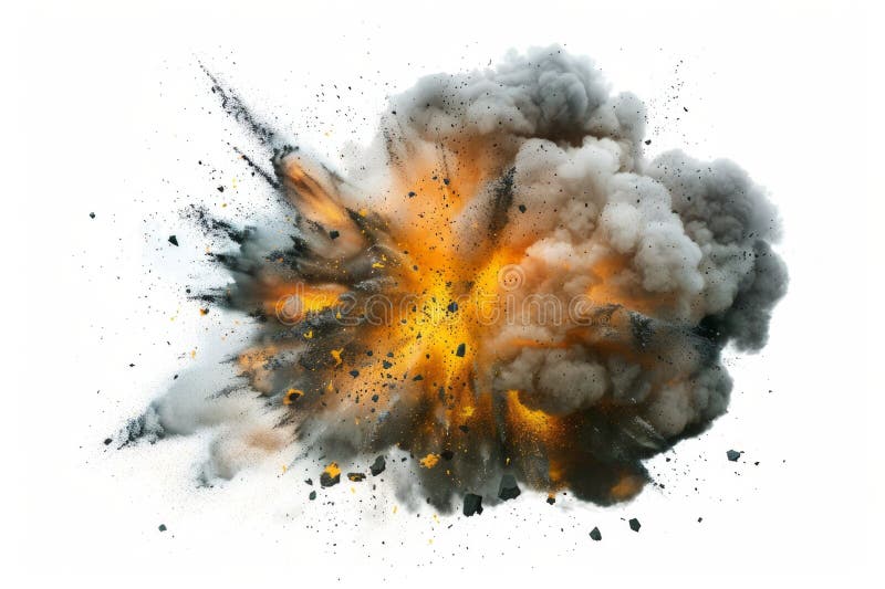 A Fiery Explosion with Intense Orange Flames and Billowing Smoke Clouds ...
