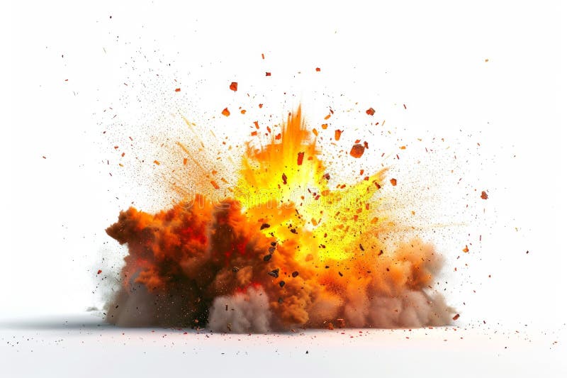 A Fiery Explosion with Intense Orange Flames and Billowing Smoke Clouds ...