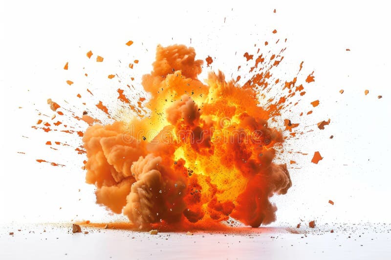 Explosive Burst Fiery Smoke Dynamic Orange Explosion Isolated ...