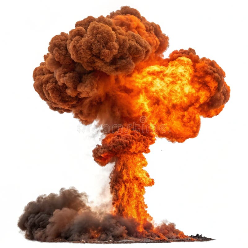 Fiery Explosion with Orange Smoke Stock Illustration - Illustration of ...