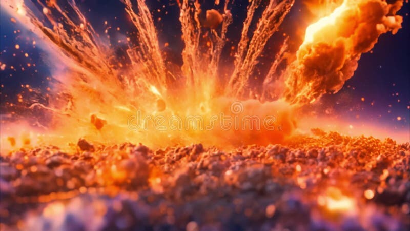 Fiery Explosion, a Powerful Blast Stock Footage - Video of energy, dark ...
