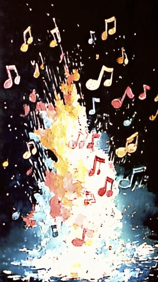 Fiery Explosion of Rhythm and Melody in Color Stock Illustration ...