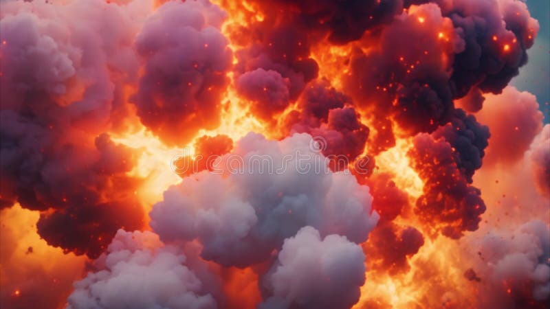 Fiery Explosion in the Sky stock video. Video of white - 336006455