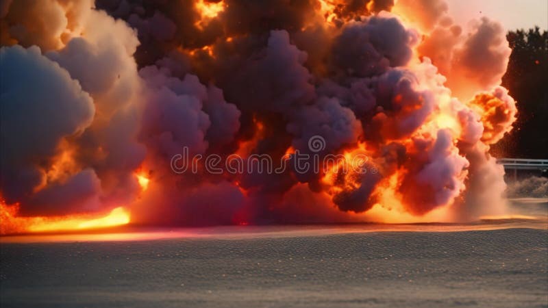 Fiery Explosion with Smoke and Flames Stock Video - Video of white ...