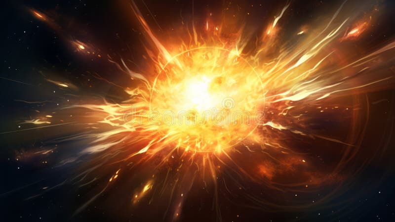 Fiery Explosion in Space: a Comic Illustration of a Solar Flare Stock ...