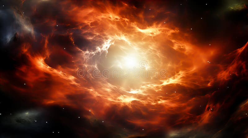 Fiery Explosion in Space, Computer Generated Abstract Background Stock ...