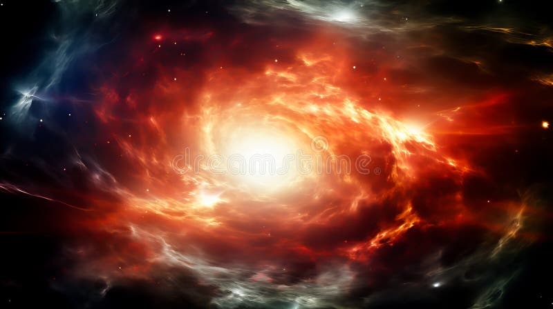 Fiery Explosion in Space, Computer Generated Abstract Background Stock ...