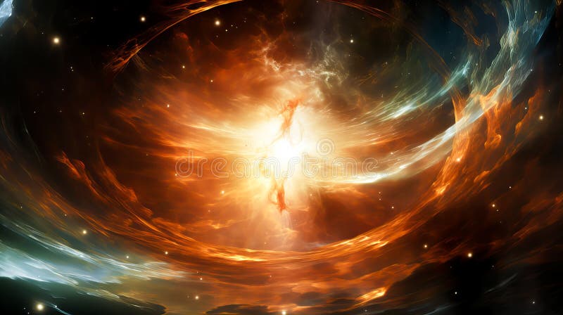 Fiery Explosion in Space, Computer Generated Abstract Background Stock ...