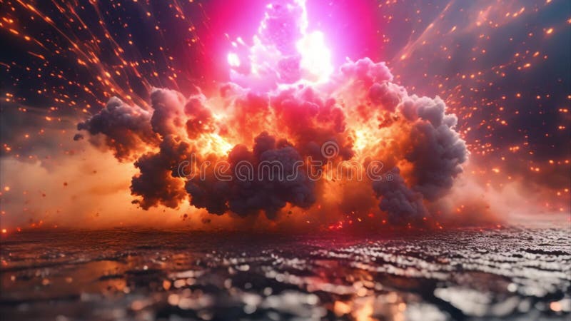 Fiery Explosion with Sparkles Stock Video - Video of artistic, chaos ...
