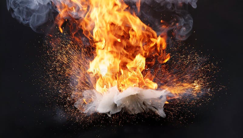 A Fiery Explosion, with a White Object Engulfed in Flames, Creating a ...
