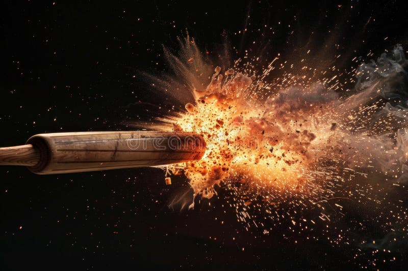 Explosive Energy, Fiery Blast and Smoke Clouds Stock Image - Image of ...