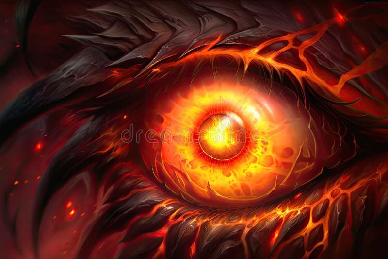 Fiery Eye, Burning with Rage and Vengeance Stock Illustration ...
