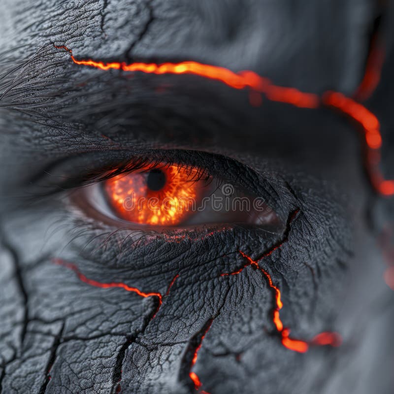Fiery eye of a creature stock illustration. Illustration of blaze ...