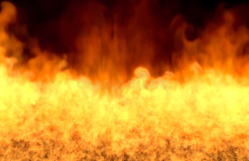 Flame from the Bottom Corners - Fire 3D Illustration of Cosmic Glowing ...