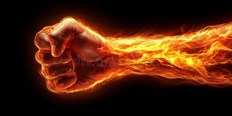 Fiery Fist of Power Unleashing Internal Strength and Determination ...