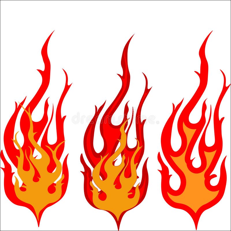 Fiery Flame, Burning Fire, Ring Fire Strips Stock Vector - Illustration ...
