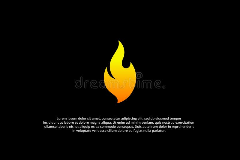 Fiery Flame Icon Logo Gradient Style Simple Stock Illustration ...