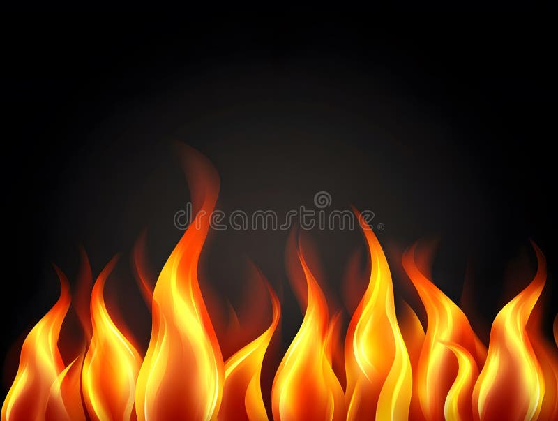 Fiery Flames Background, Abstract Hot Burning Fire Royalty Free Image ...