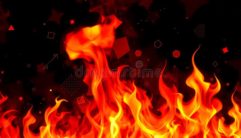 Fiery Flames Burning Intense, Abstract Fire Background and Hot Energy ...