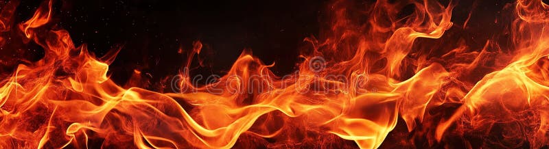 Fiery Flames Creating a Dramatic Border on a Black Background Stock ...