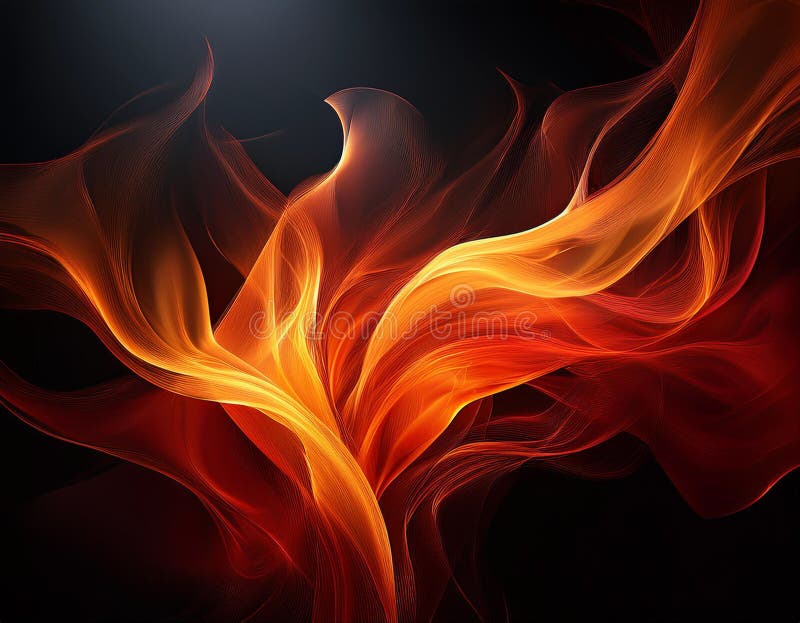 Fiery Flames Intense Red and Orange Abstract Fire Texture on Black ...
