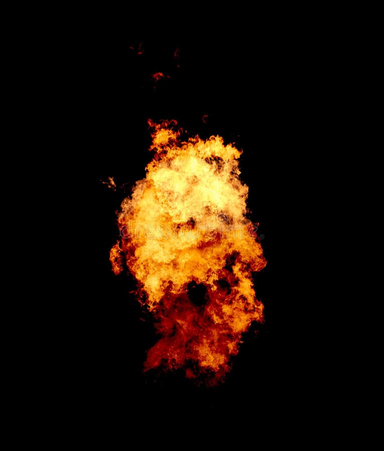 Fiery Flash on a Black Background. Fire from a Gas Flash Stock Image ...