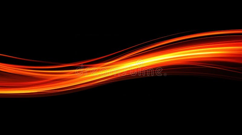 Fiery Flow Abstract Light Streaks on Black - Dynamic Energy and ...